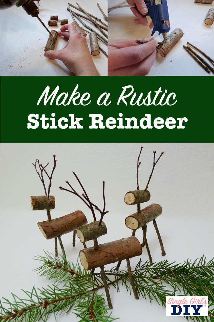 How to Make Stick Reindeer for Free - Single Girl's DIY