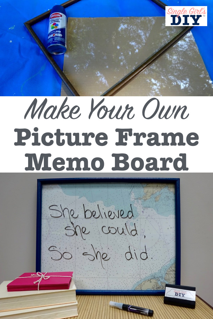Turn a Picture Frame into a Pretty DIY Memo Board - Single Girl's DIY