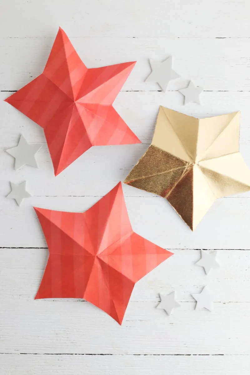7point Star For Hanging Paper Decoration Set Of 5 Folding Stars 7point Star For Hanging Paper Decoration Set Of 5 Folding Stars