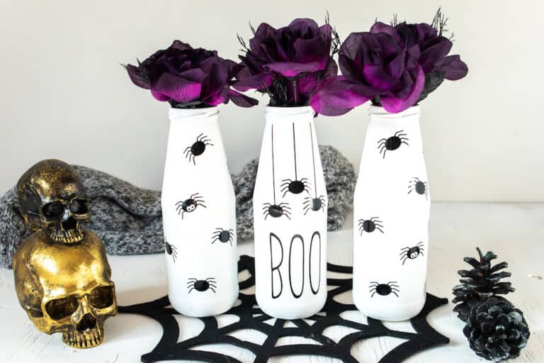 Creepy Cricut Spider Vases for Halloween - Single Girl's DIY