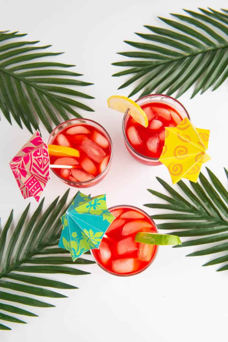 DIY Paper Umbrella Drink Sticks - Single Girl's DIY