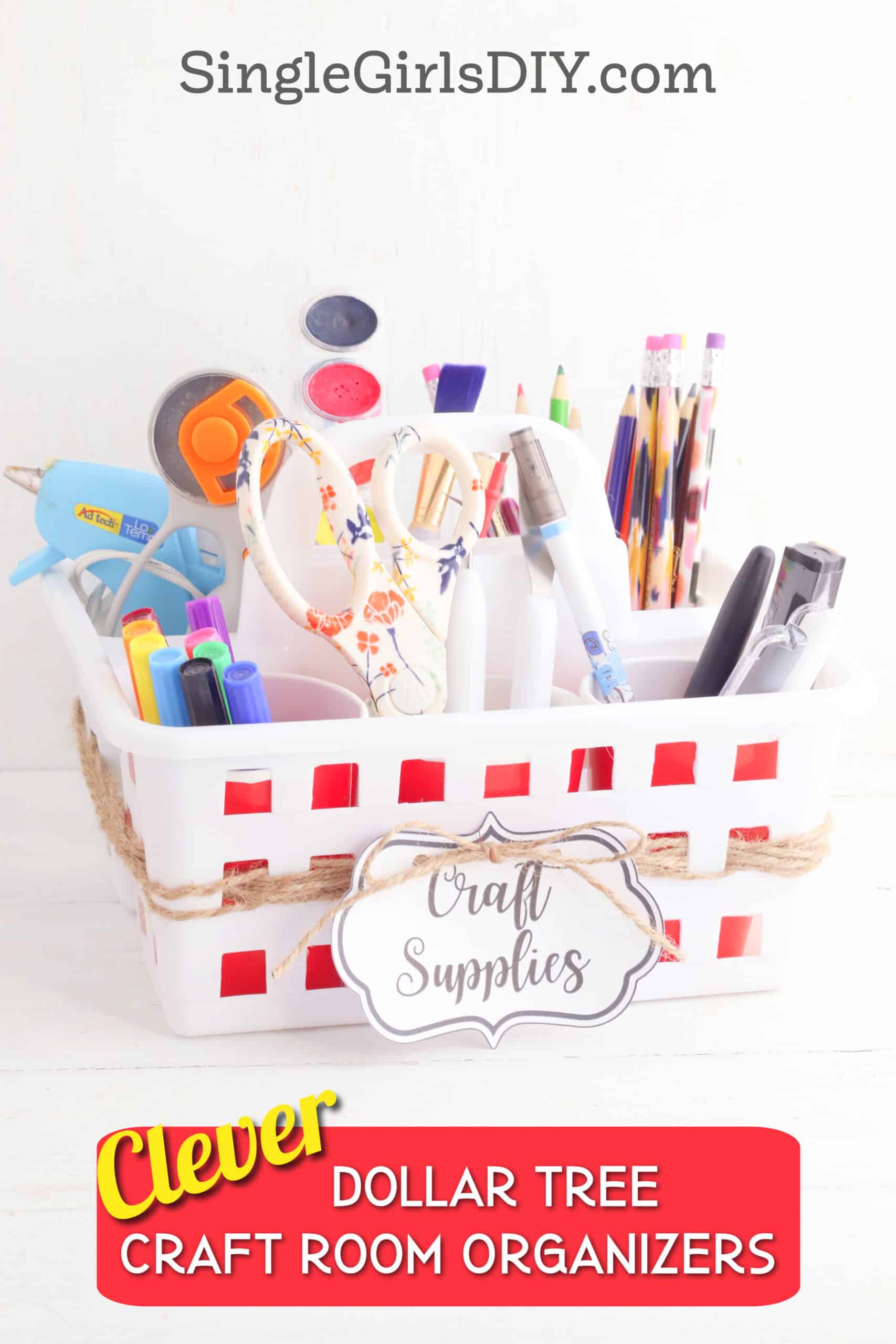 Clever Dollar Tree Craft Organization Ideas + Free Printable - Single ...