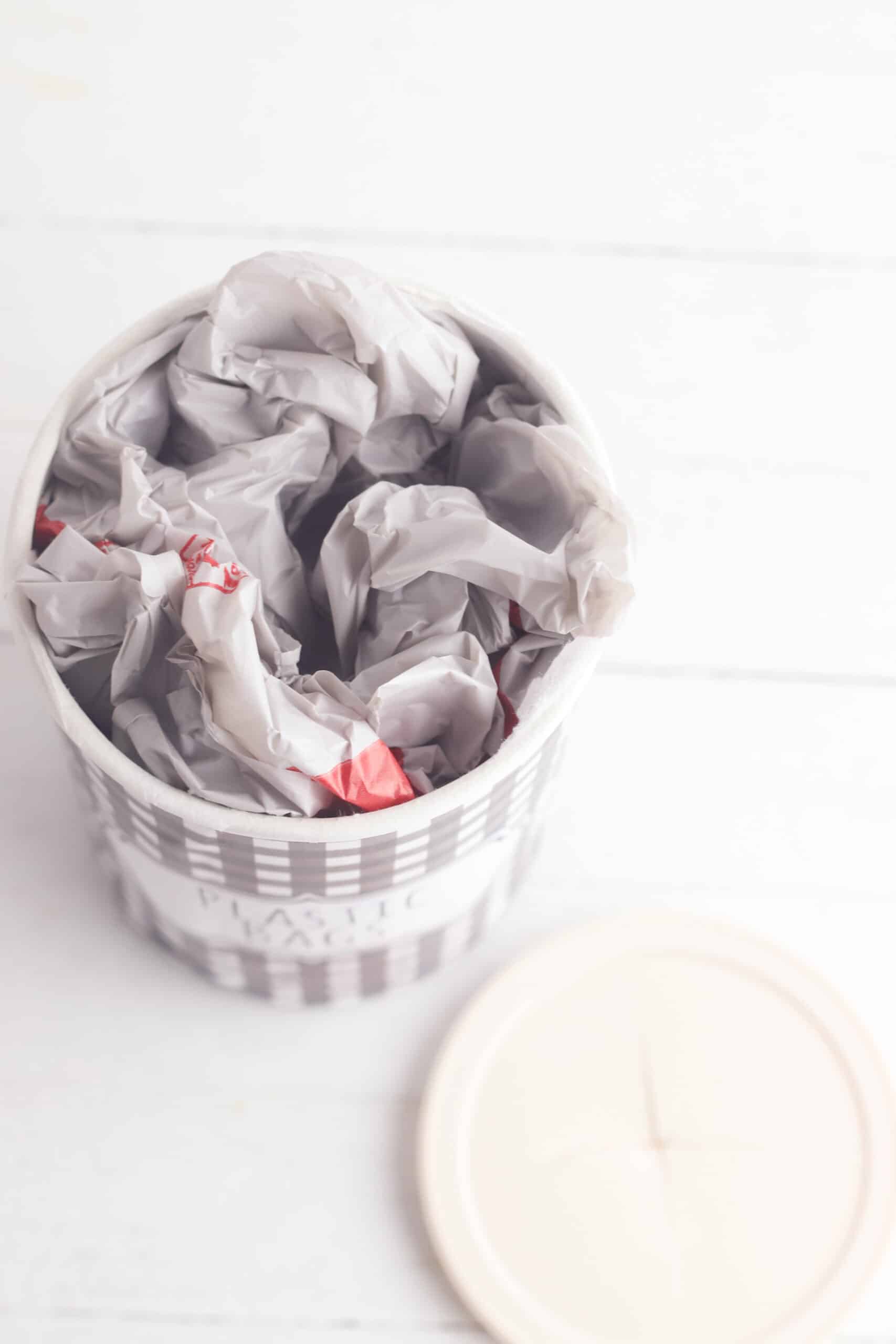 Oatmeal Container Craft: Plastic Grocery Bag Holder - Single Girl's DIY