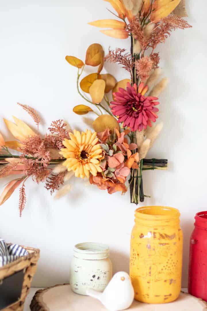 DIY Square Wreath for Front Door in Autumn - Single Girl's DIY