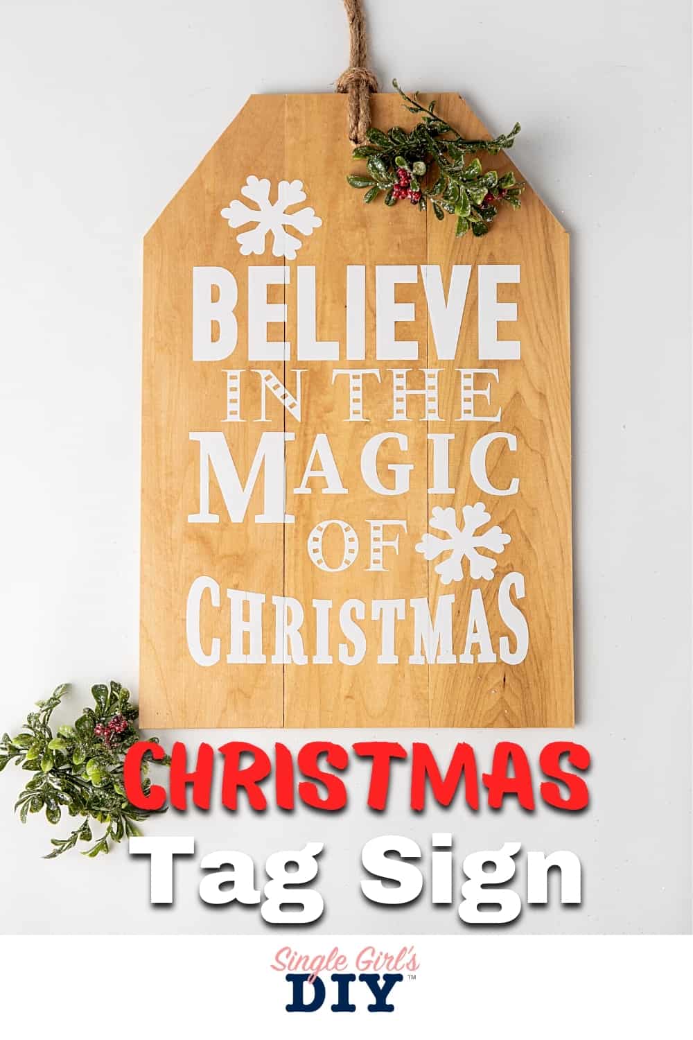 DIY Large Wood Christmas Gift Tag Sign - Single Girl's DIY