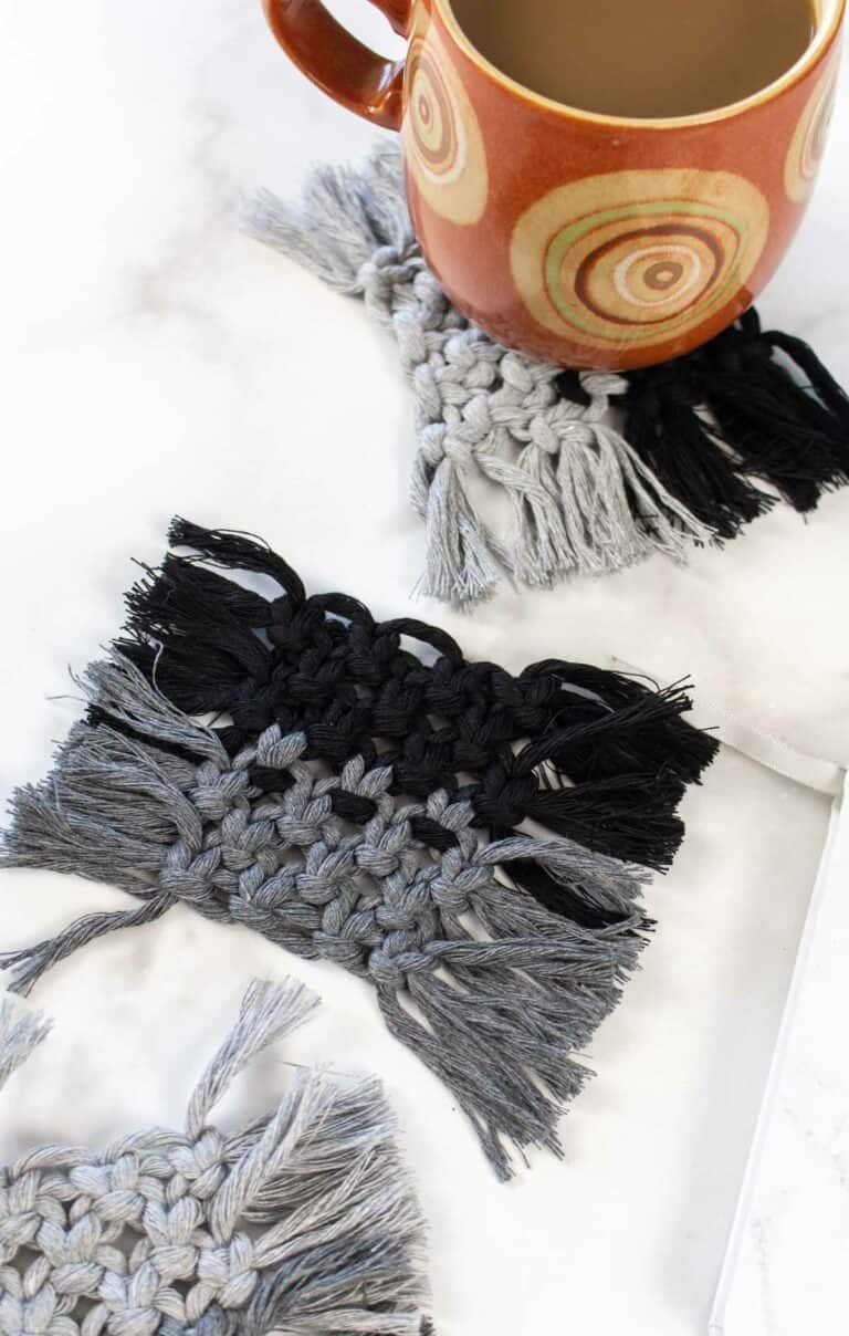 DIY Macrame Coasters with Fringe - Single Girl's DIY