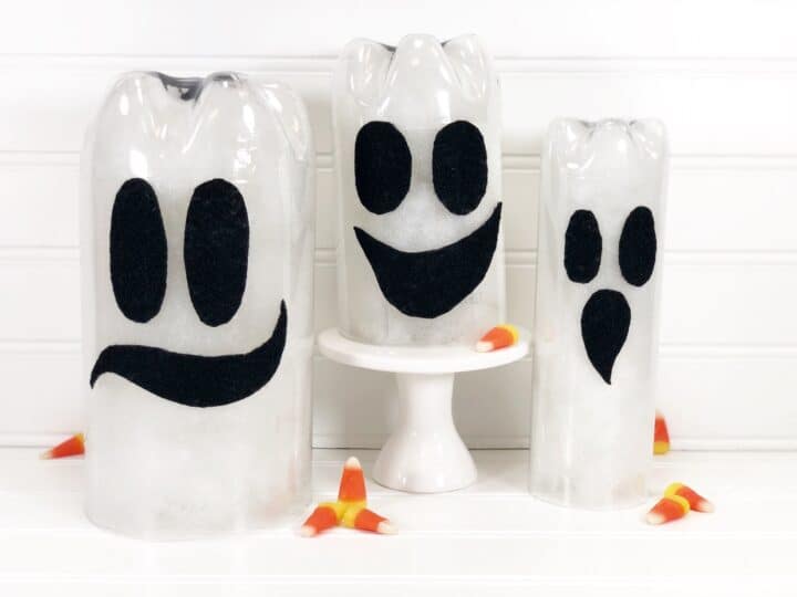 Easy Milk Jug Ghosts and Plastic Bottle Ghouls - Single Girl's DIY