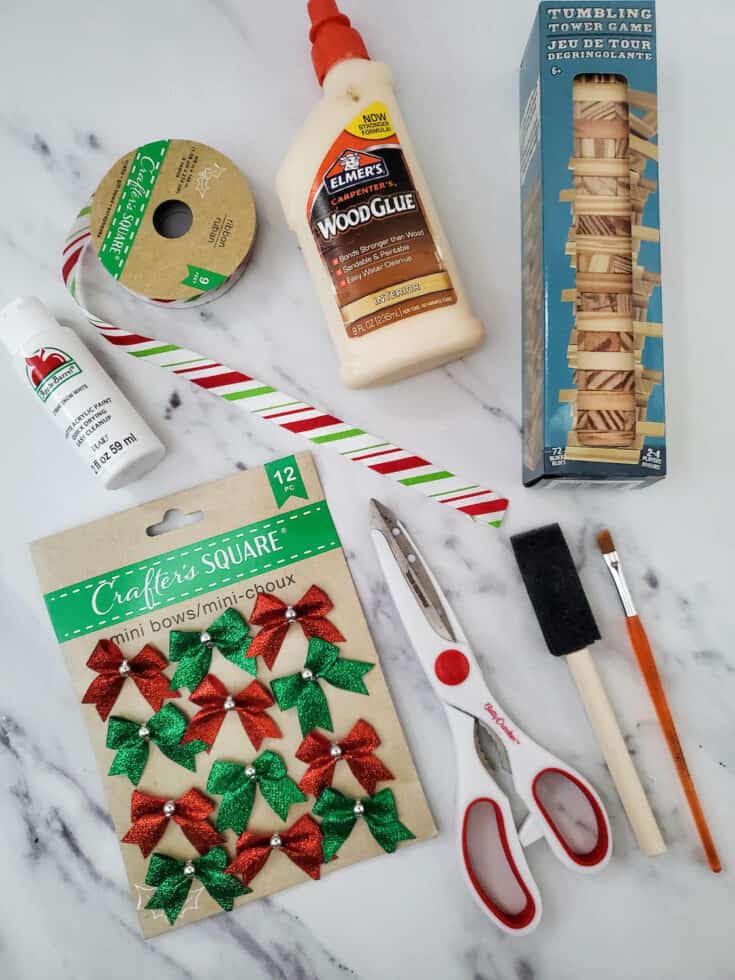 Quick and Easy! DIY Jenga Block Christmas Present Ornament - Single ...