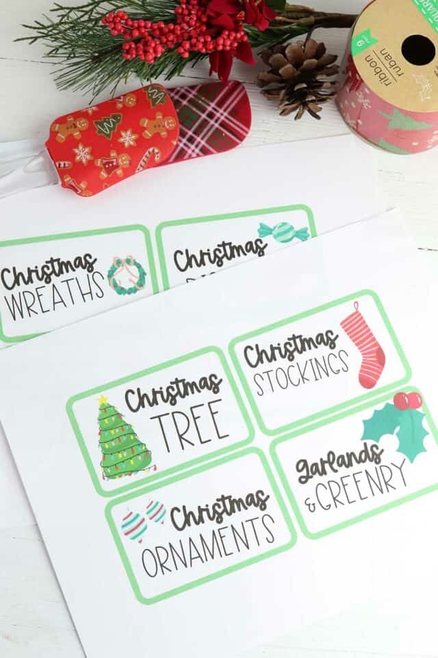 Free Printable Christmas Decoration Organizing Labels - Single Girl's DIY
