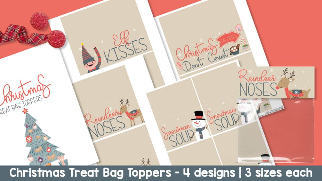 Free Printable Christmas Treat Bag Toppers and Labels - Single Girl's DIY