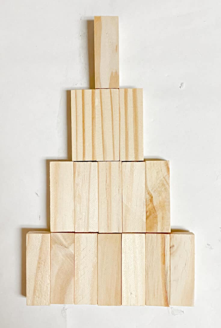 DIY Rustic Jenga Block Christmas Tree - Single Girl's DIY