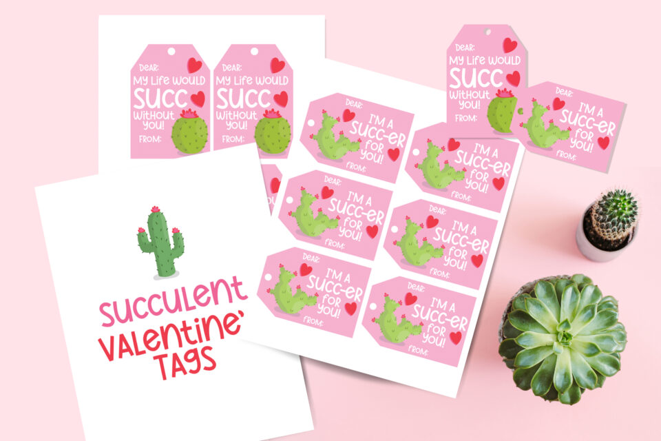 Free Valentine's Day Gift Tags for Succulents - Single Girl's DIY