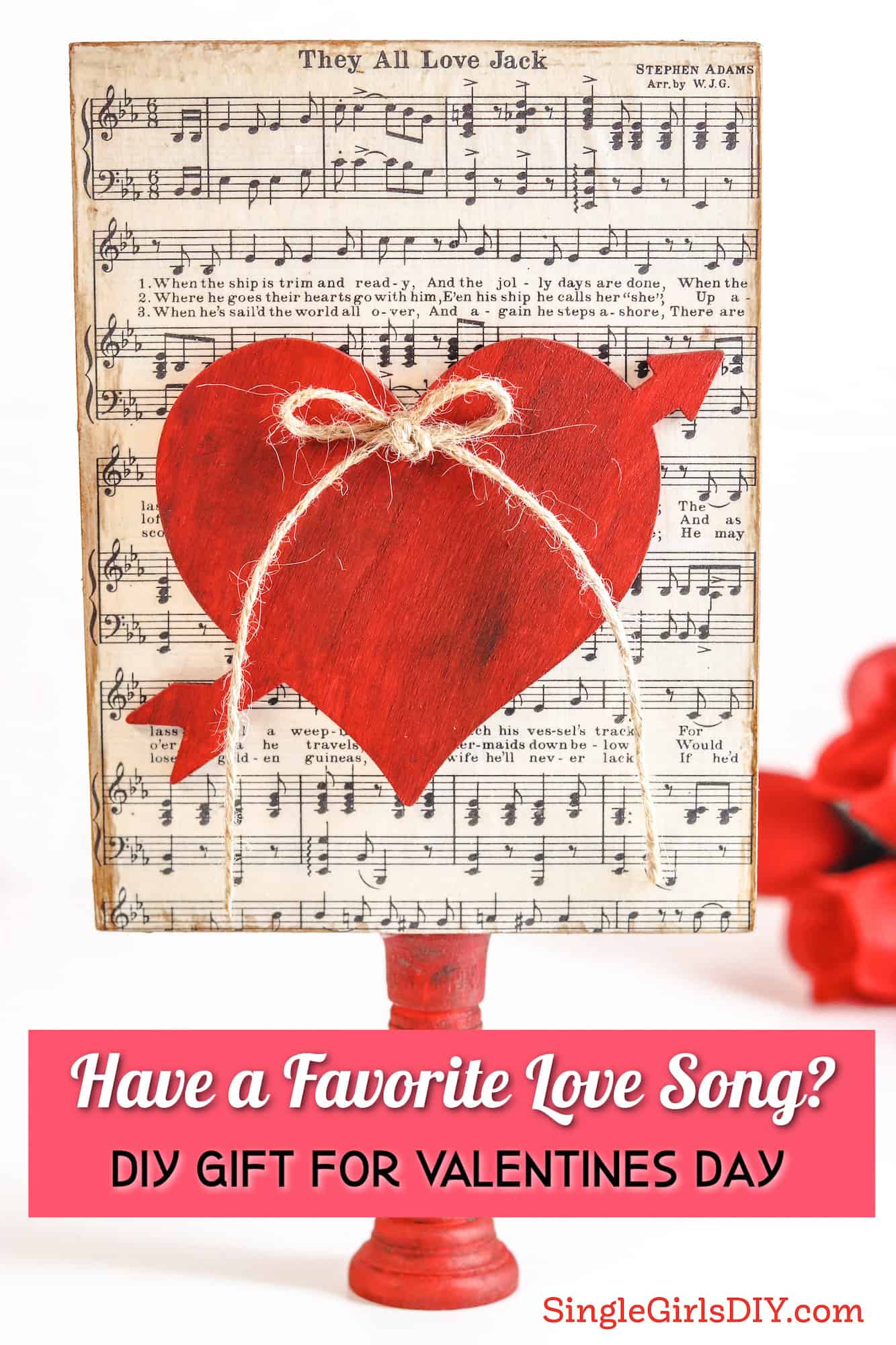DIY Love Song Valentine Display - Single Girl's DIY