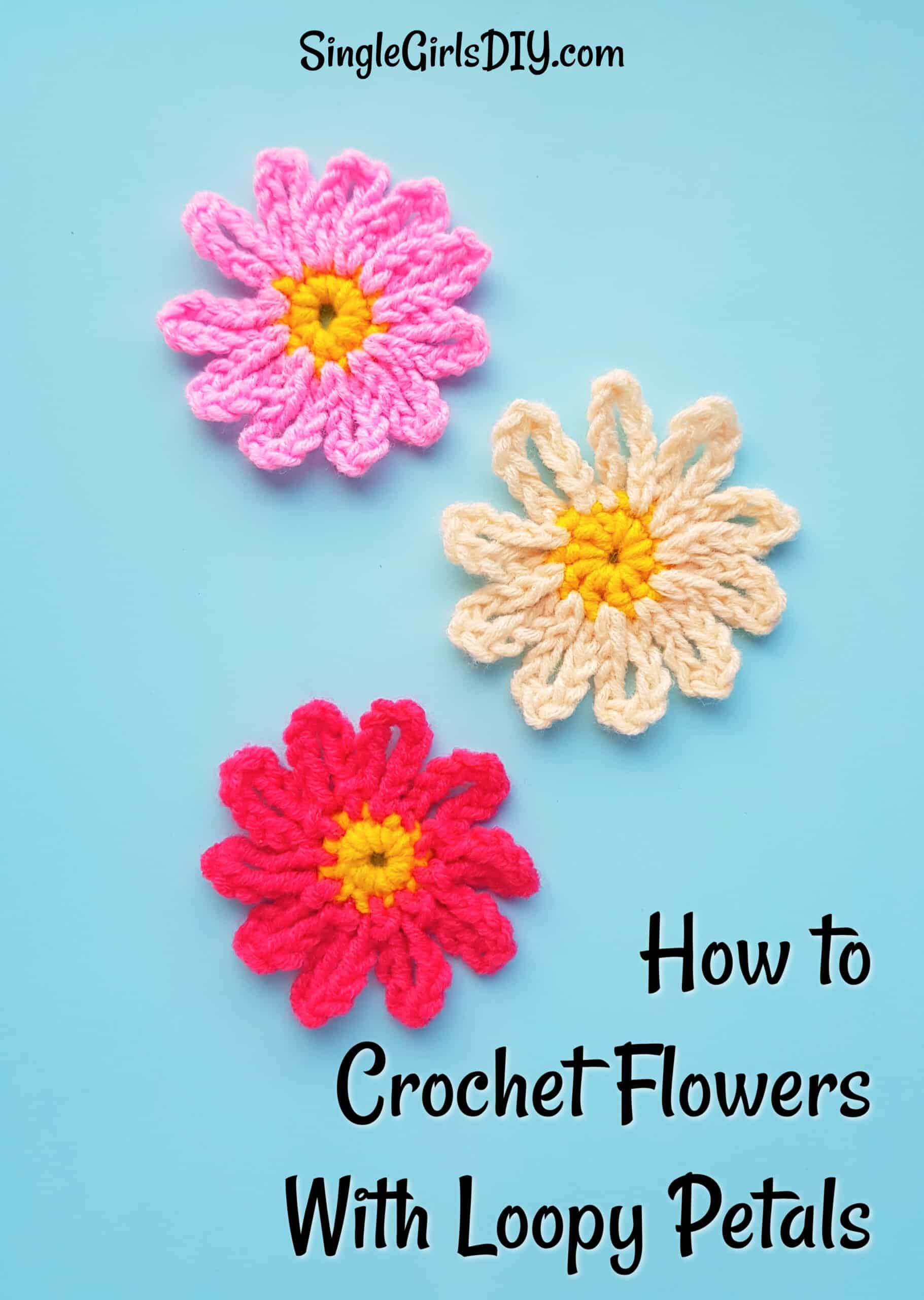 Easy Crochet Flower with Open Loop Petals Pattern - Single Girl's DIY