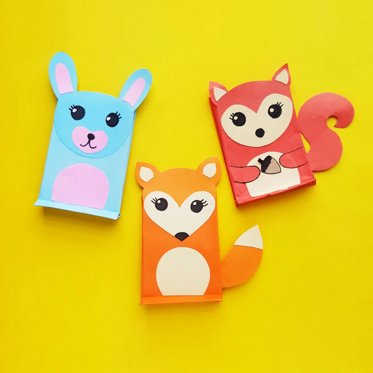 Adorable Forest Paper Bag Animals Single Girl s DIY