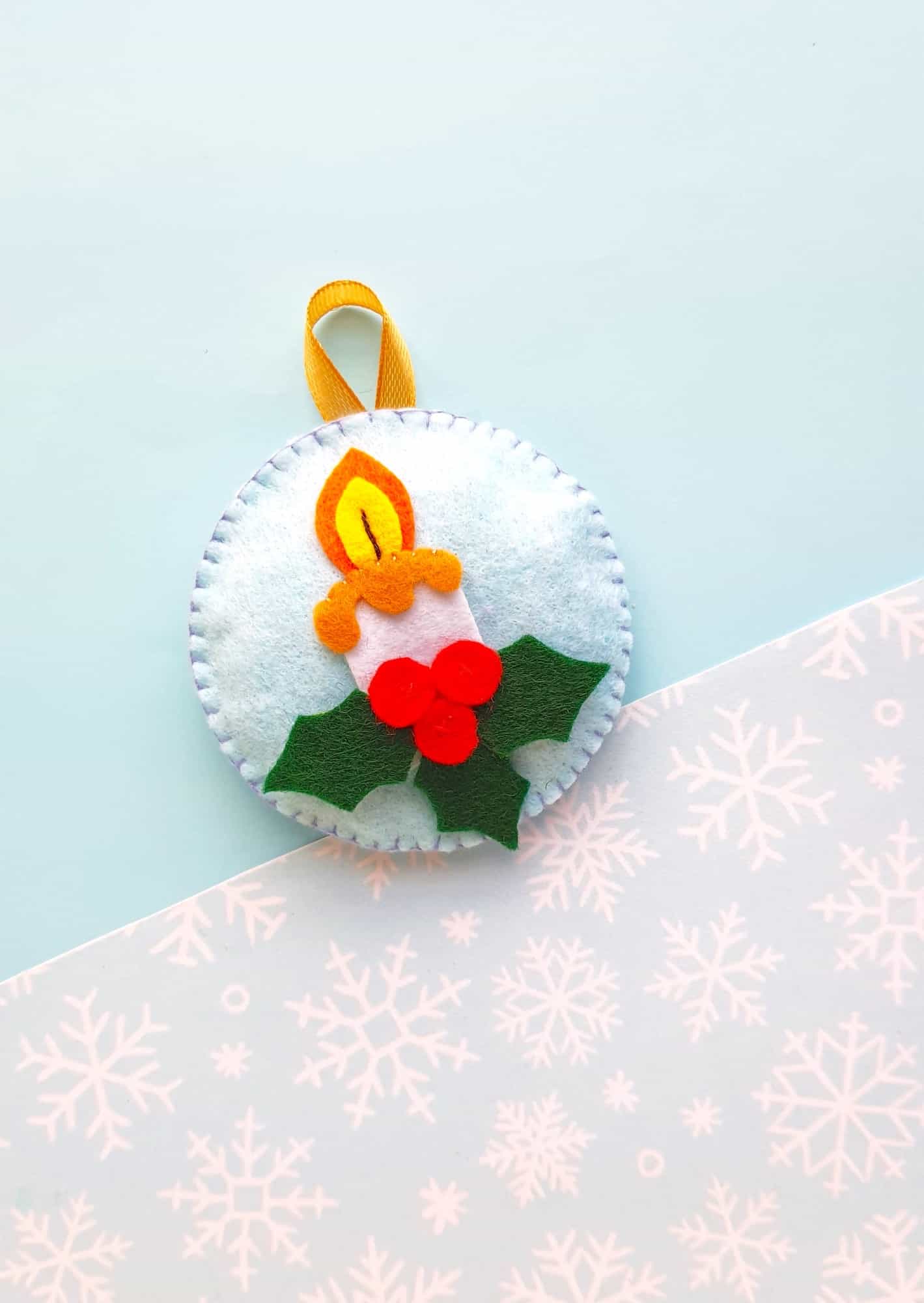 DIY Felt Candle Christmas Ornament - Single Girl's DIY