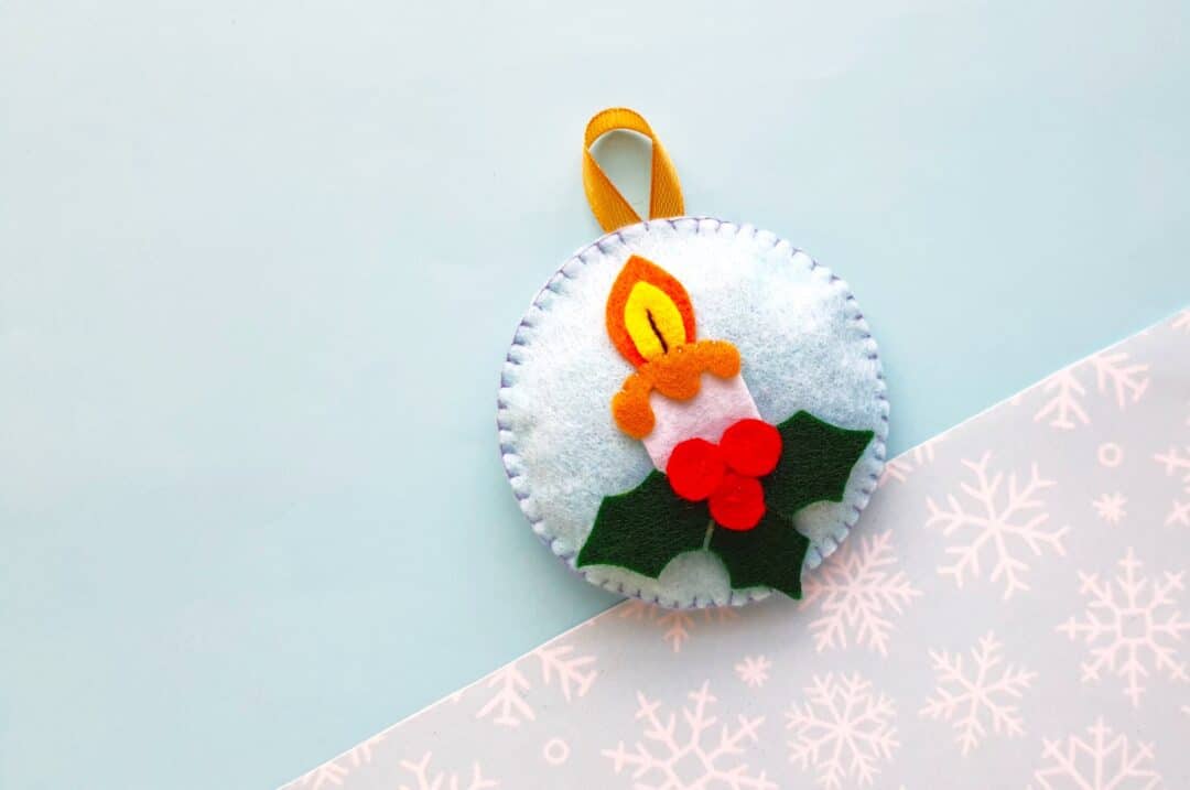 DIY Felt Candle Christmas Ornament - Single Girl's DIY