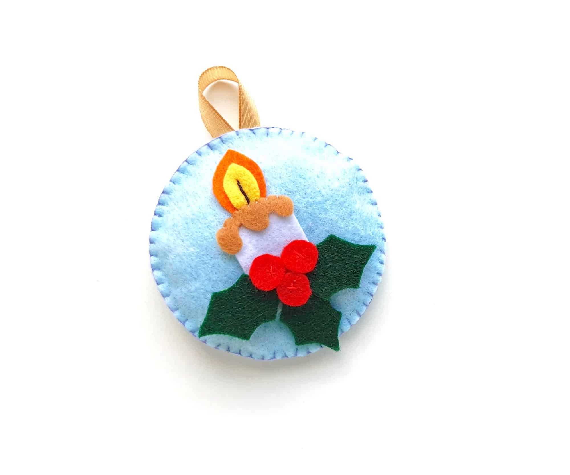 DIY Felt Candle Christmas Ornament - Single Girl's DIY