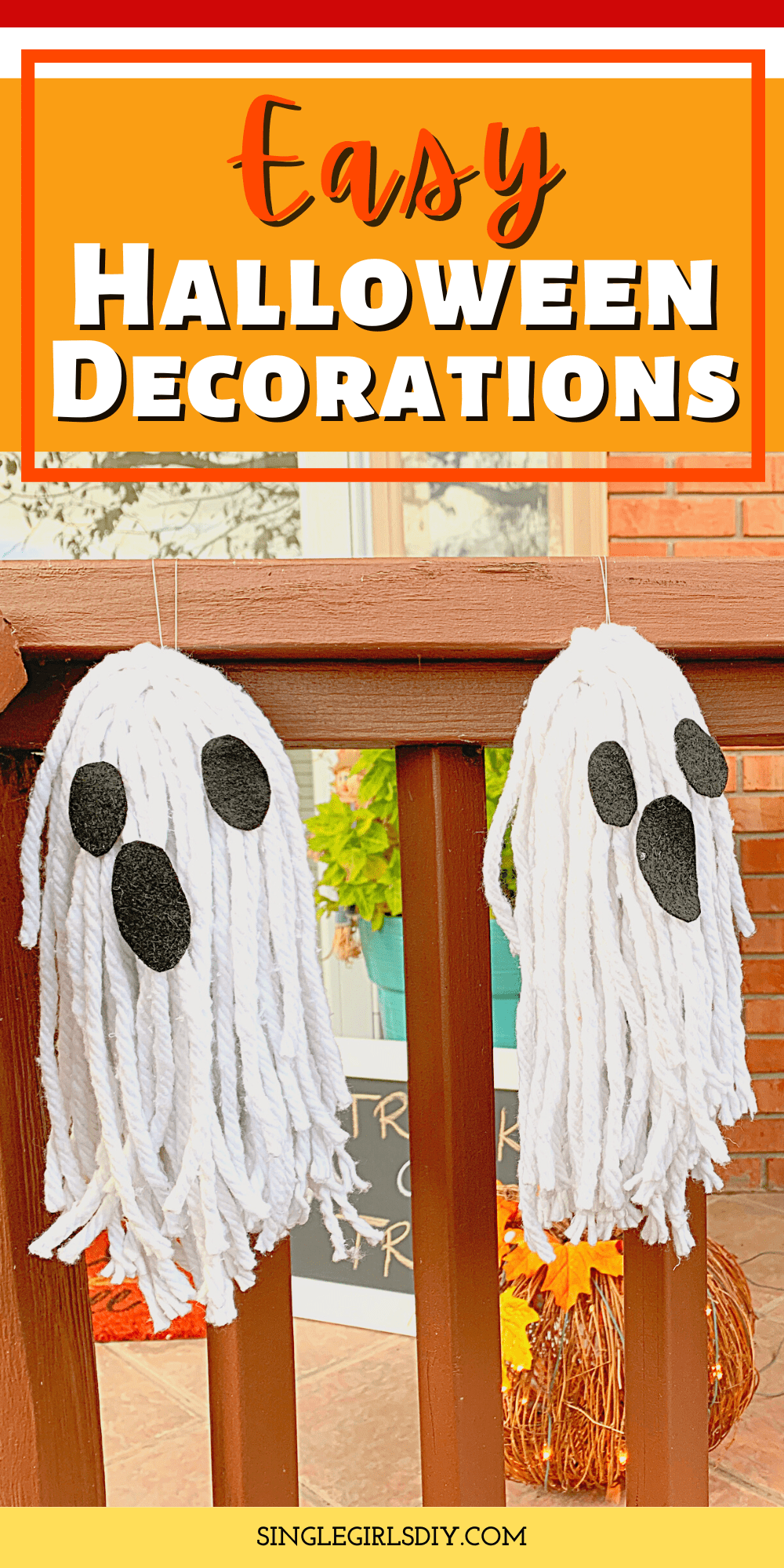 Easy DIY Mop Head Ghosts - Single Girl's DIY