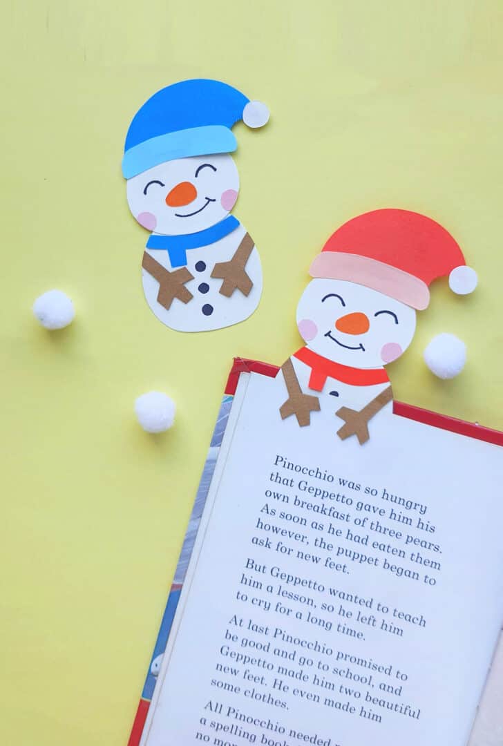 Cute DIY Snowman Bookmark (Free Template) - Single Girl's DIY