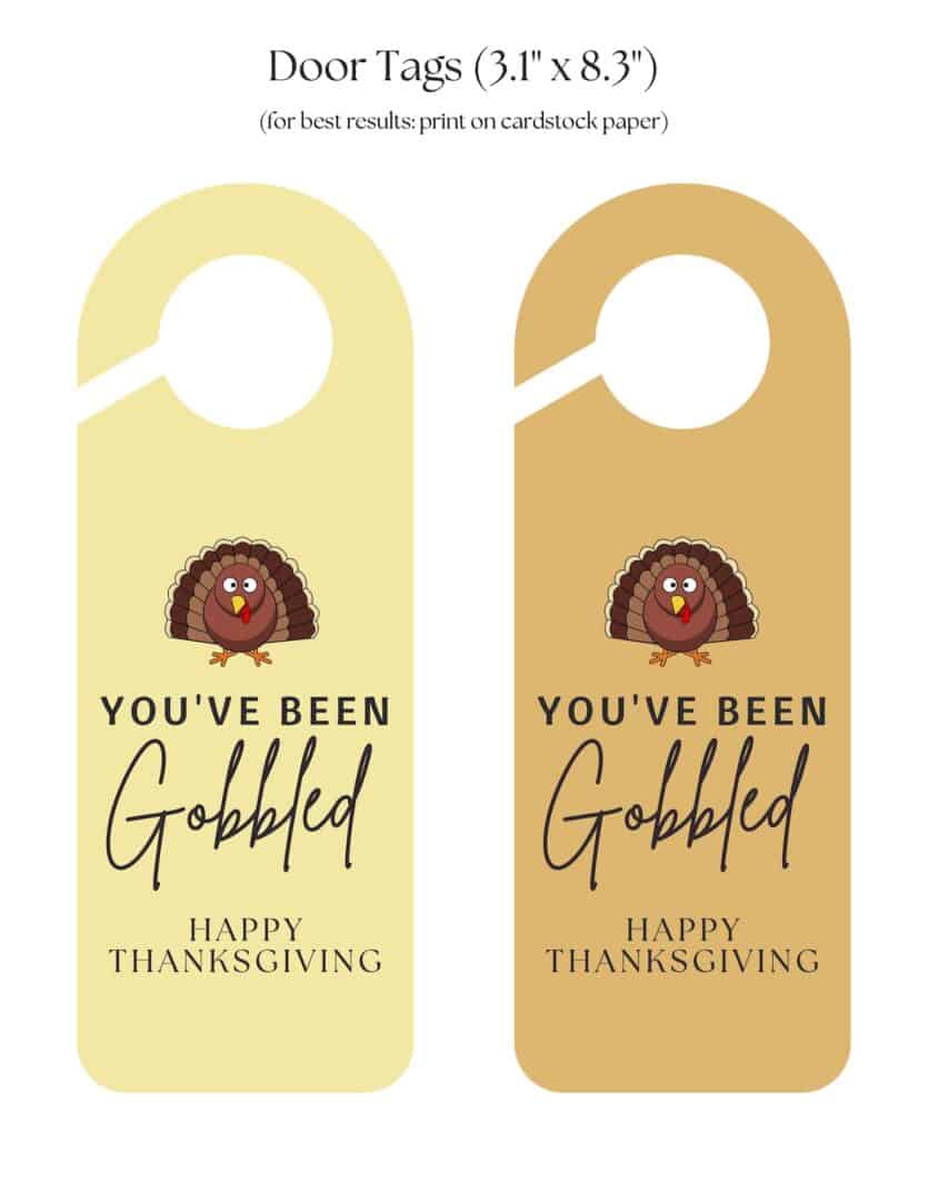 You've Been Gobbled Printables and Gift Ideas - Single Girl's DIY
