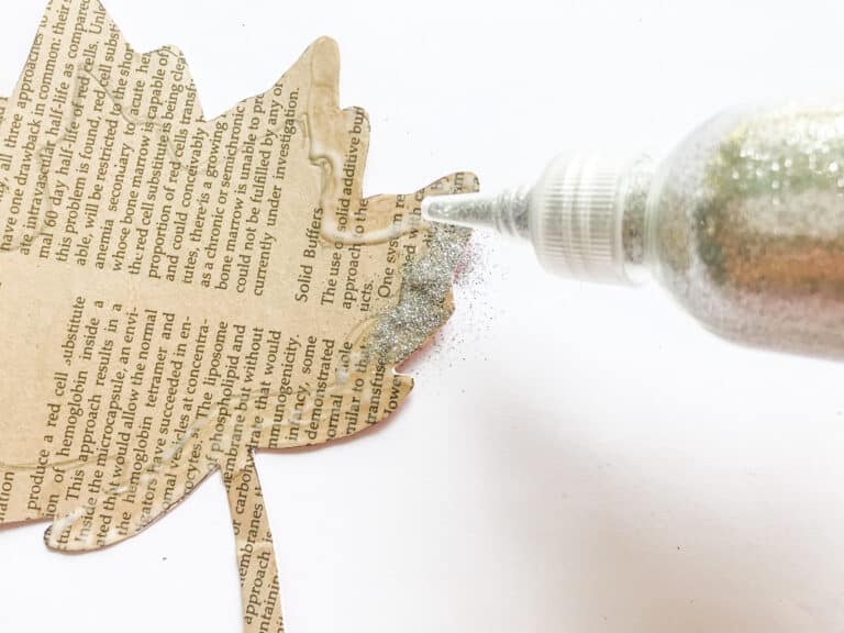 How to Make Glittery Book Page Leaves - Single Girl's DIY