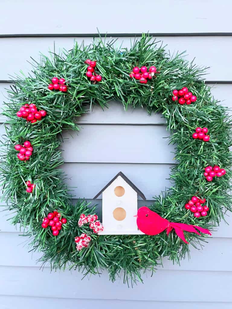 DIY Christmas Cardinal Wreath - Single Girl's DIY