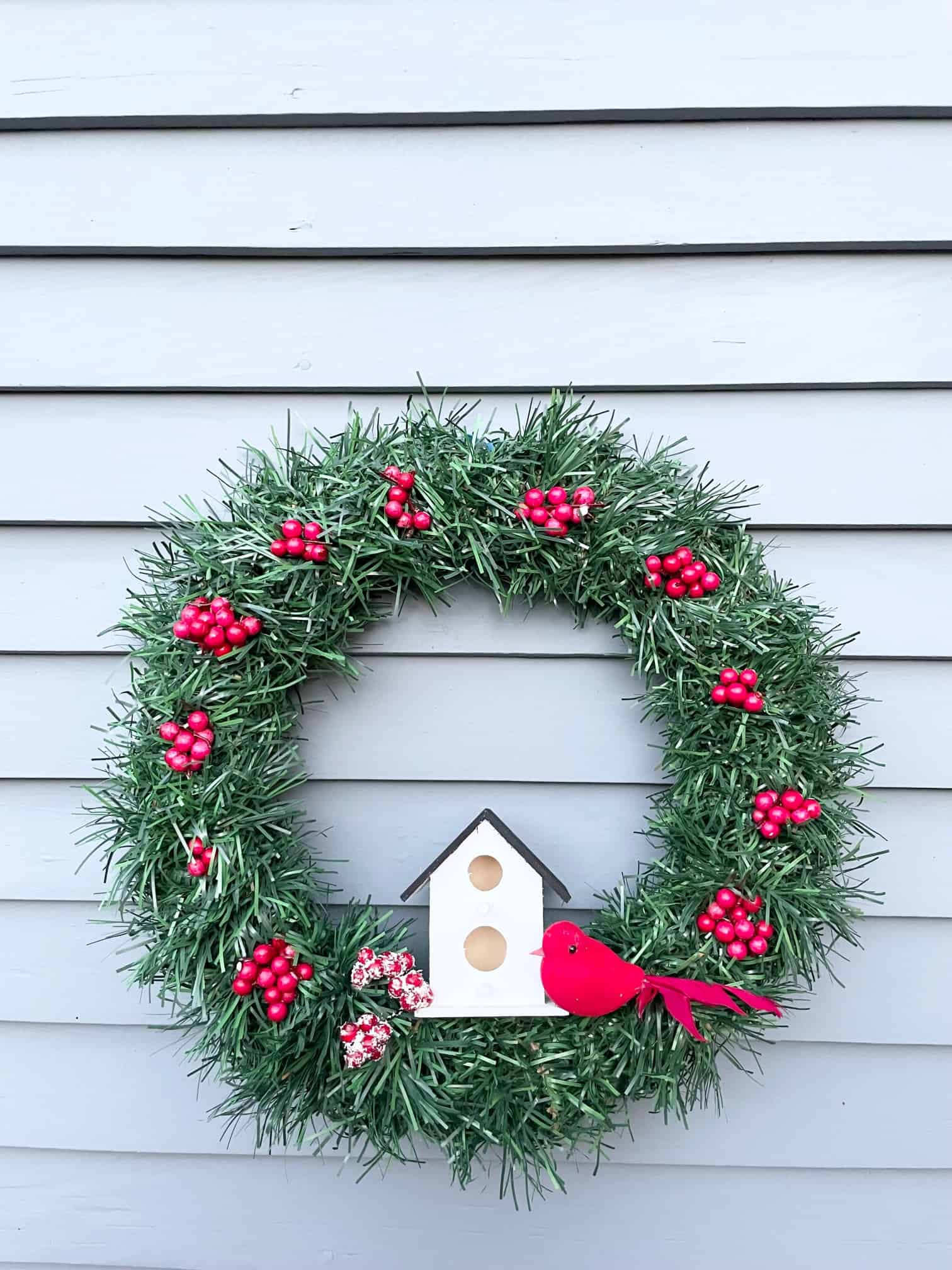 DIY Christmas Cardinal Wreath - Single Girl's DIY