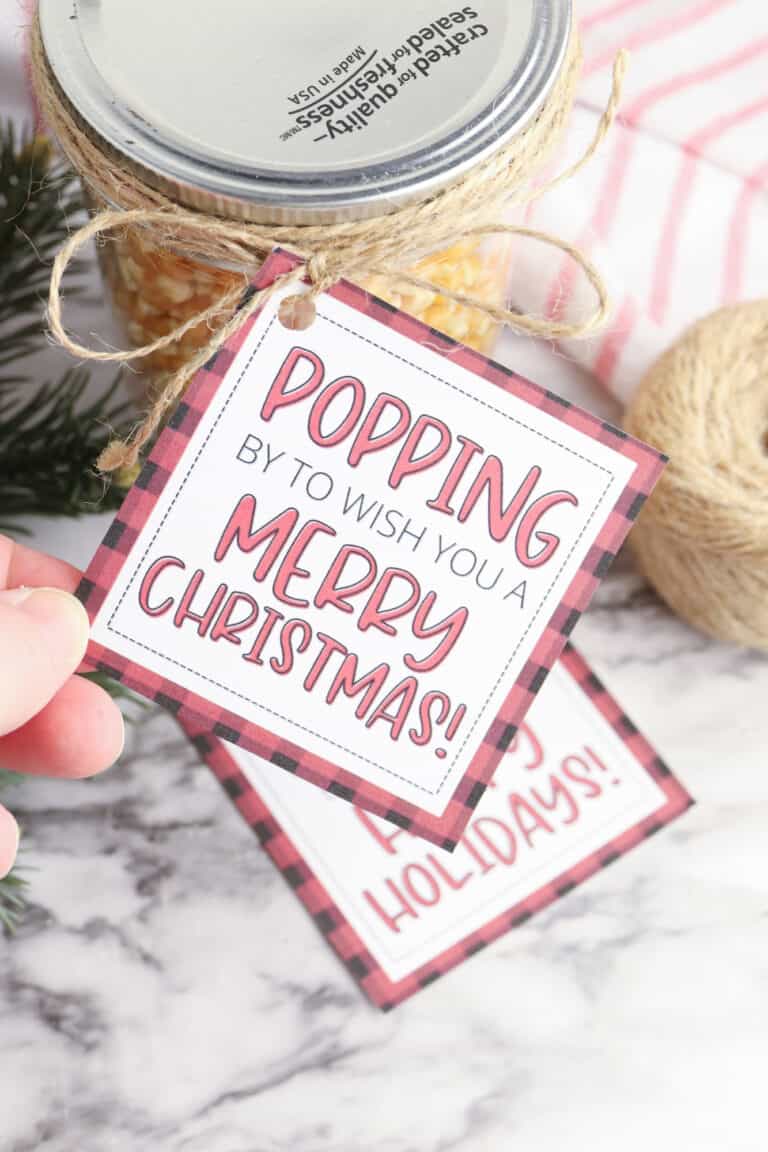 Free Printable Christmas Popcorn Tags - Single Girl's DIY