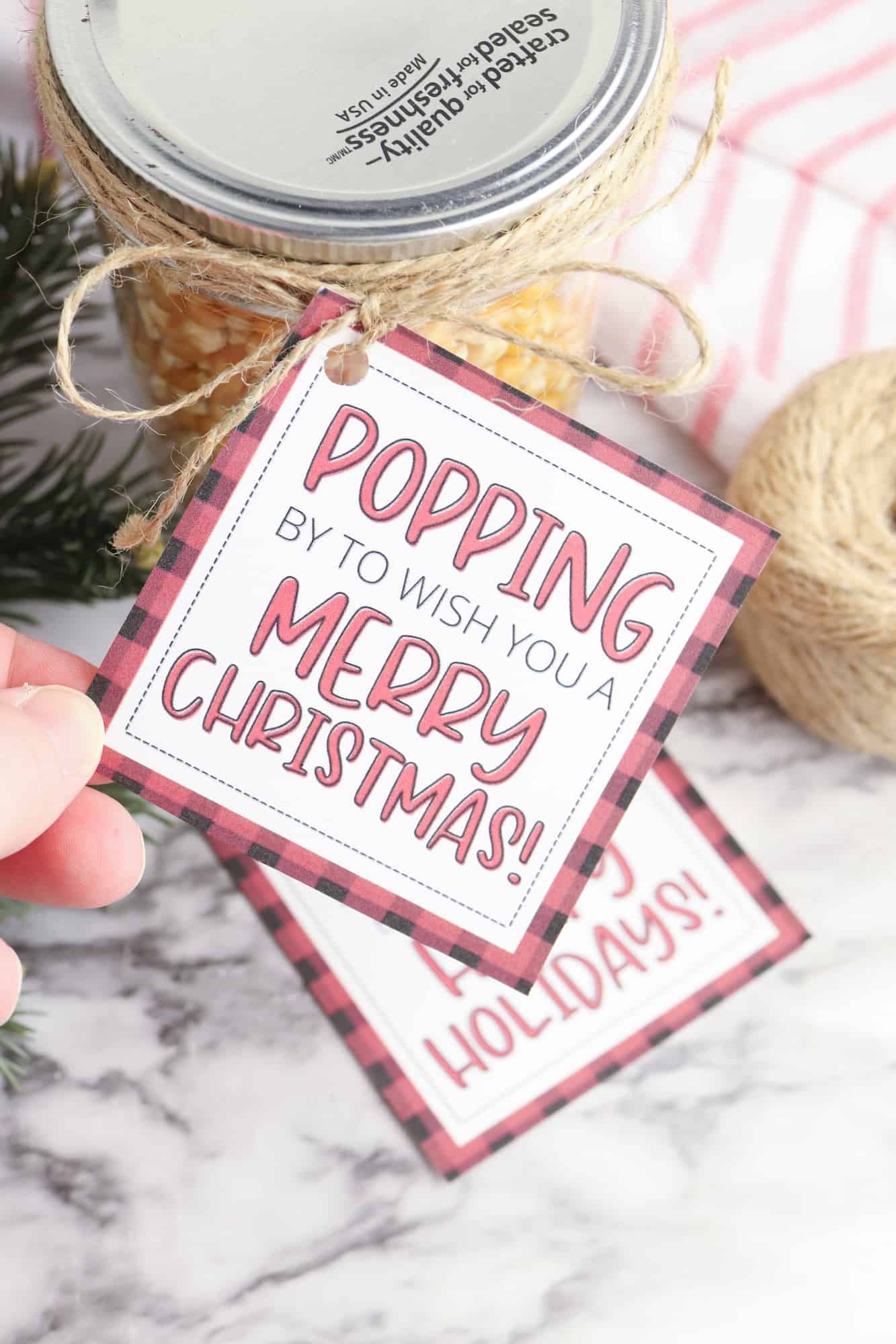 Free Printable Christmas Popcorn Tags - Single Girl's DIY
