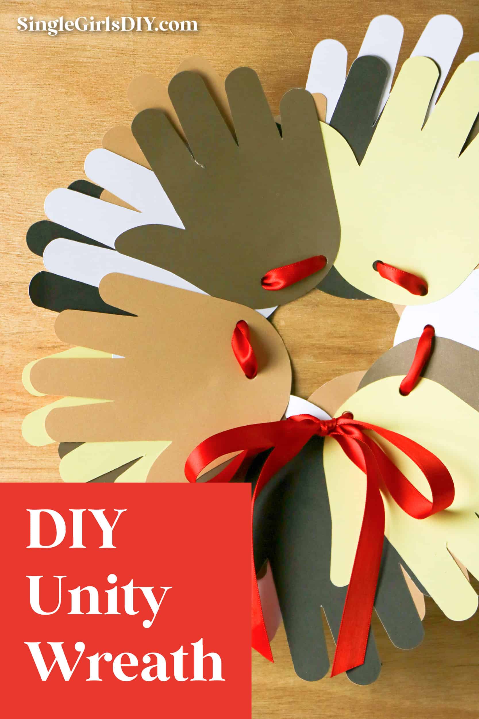 Handprints Unity Wreath (Celebrating Diversity) - Single Girl's DIY