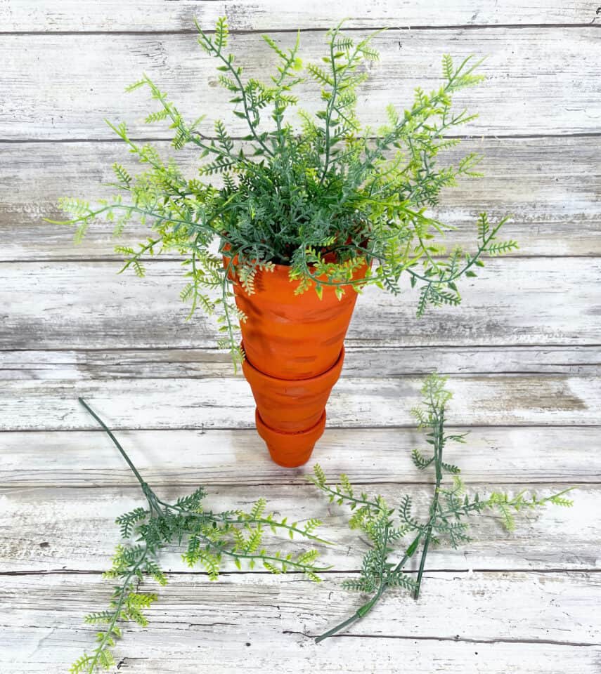 Easy Stacked Clay Pot Carrot: Dollar Tree DIY - Single Girl's DIY