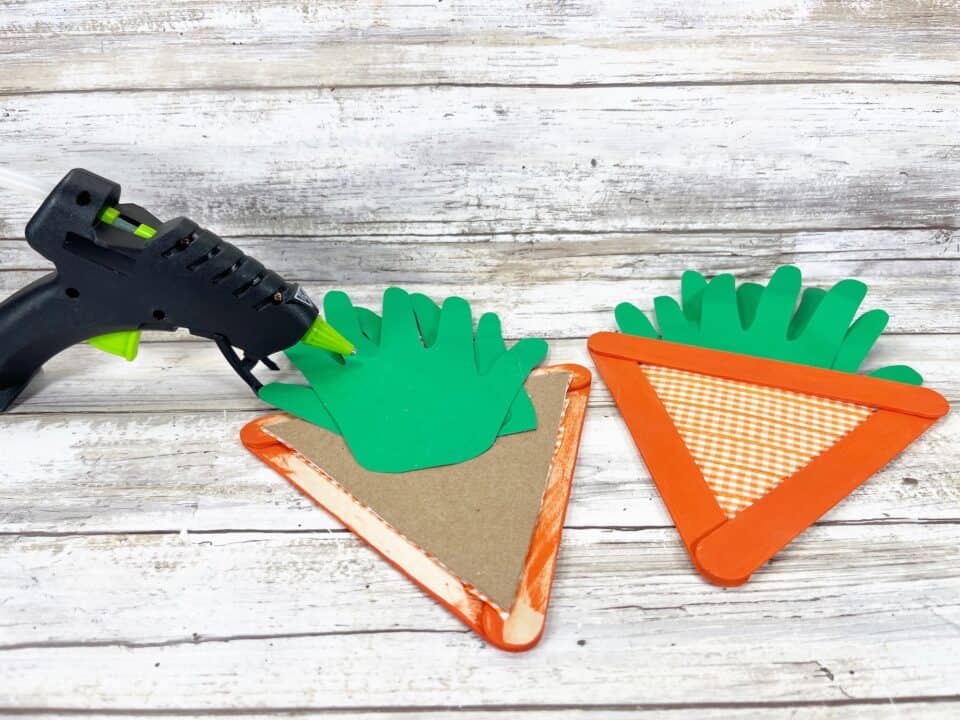 Handprint Carrot Craft with Popsicle Sticks - Single Girl's DIY