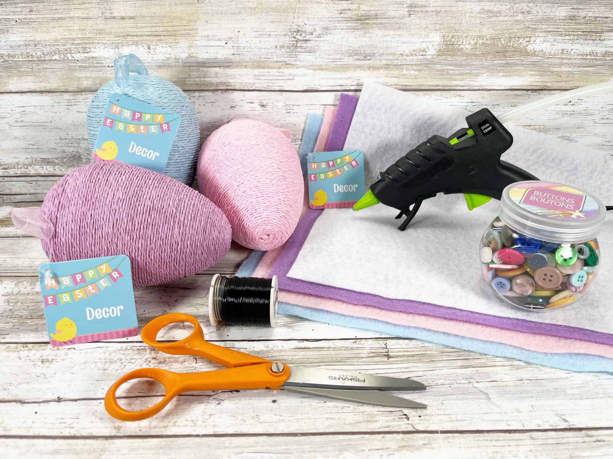 Dollar Tree Twine Easter Bunny Eggs - Single Girl's DIY