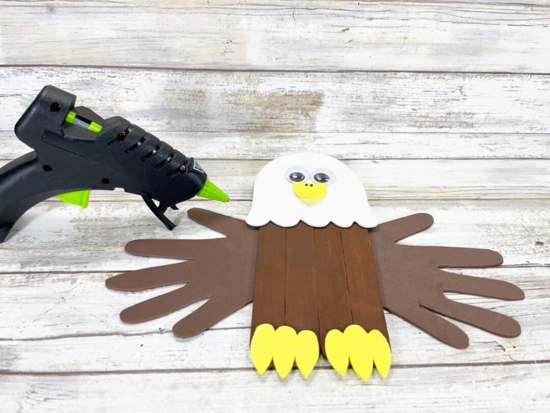 Bald Eagle Handprint Craft (with Popsicle Sticks) - Single Girl's DIY