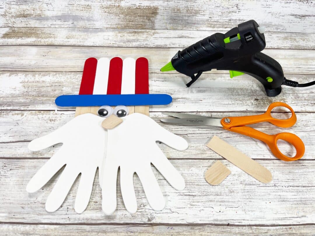 Popsicle Stick Uncle Sam Handprint Craft - Single Girl's DIY