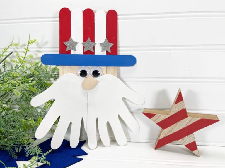Popsicle Stick Uncle Sam Handprint Craft - Single Girl's DIY