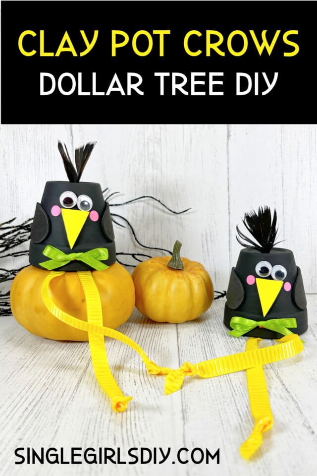 DIY Clay Pot Crows (Dollar Tree DIY) - Single Girl's DIY