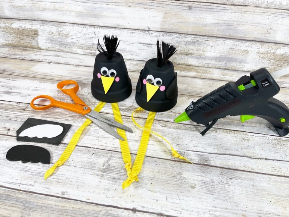 DIY Clay Pot Crows (Dollar Tree DIY) - Single Girl's DIY