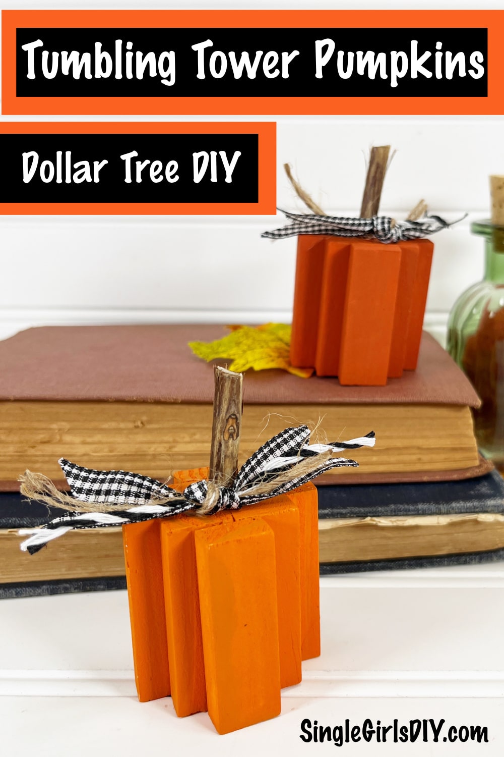 Jenga Block Pumpkin (Dollar Store DIY) - Single Girl's DIY