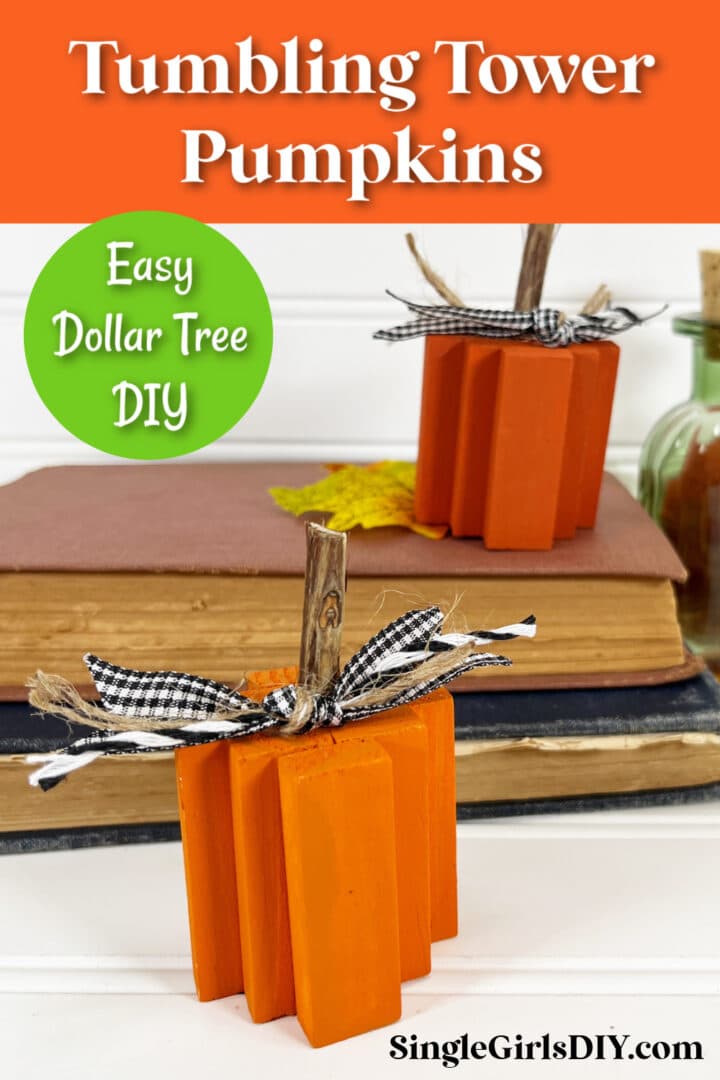 Jenga Block Pumpkin (Dollar Store DIY) - Single Girl's DIY