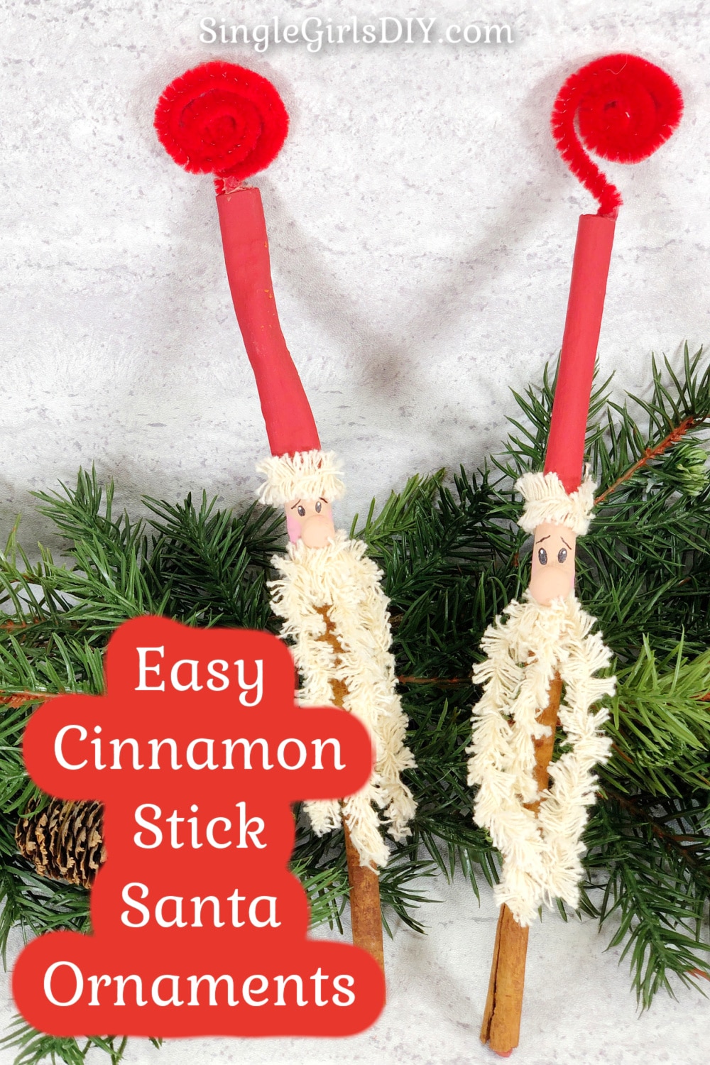 Cinnamon Stick Santa Ornament: Vintage Style - Single Girl's DIY