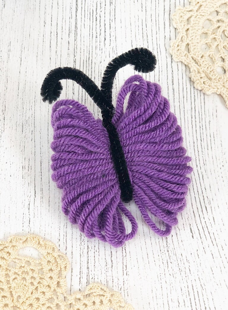 Cute DIY Yarn Butterfly (Use for Magnets, Hair Clips or Pins) - Single ...