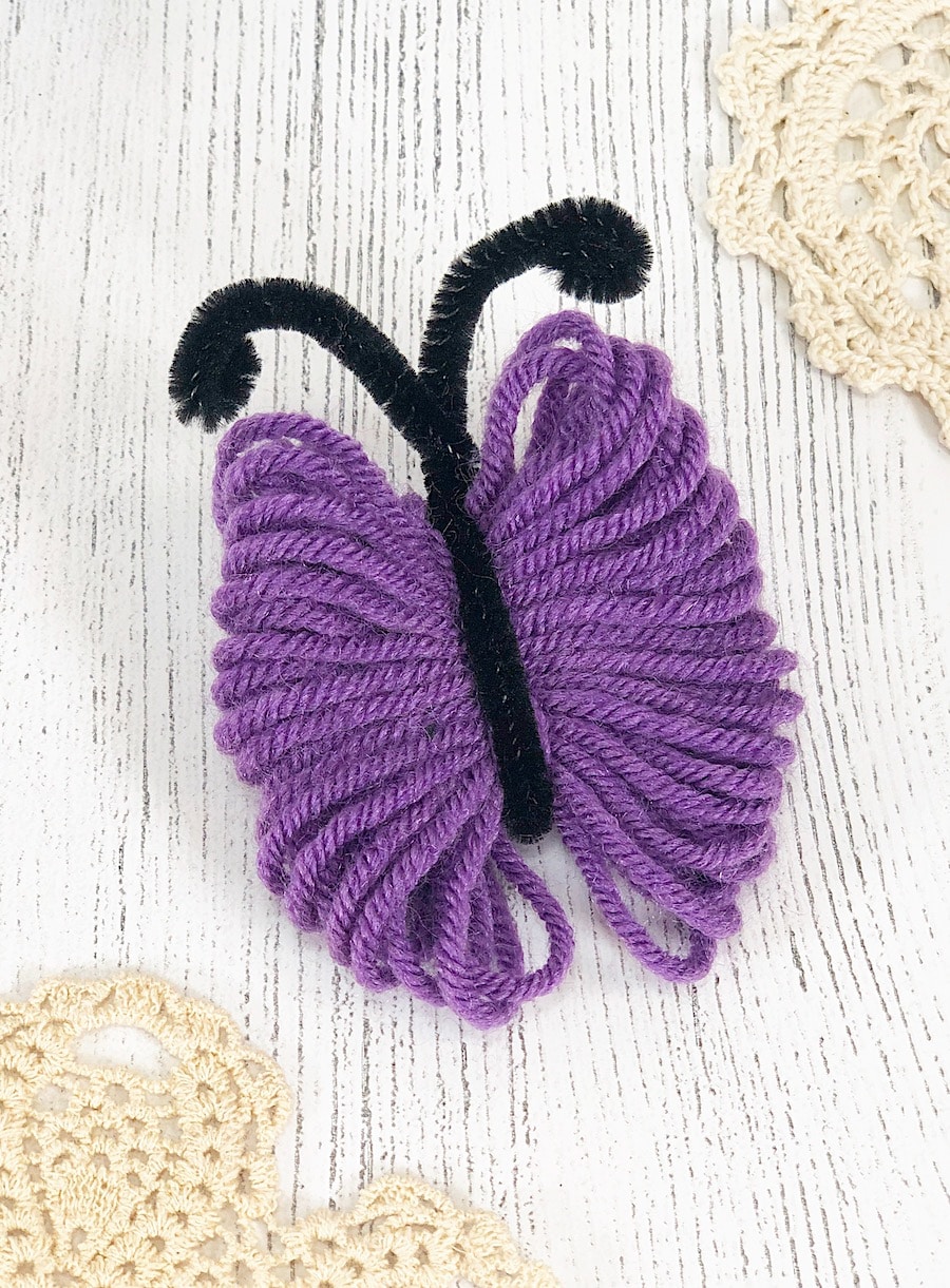 Cute DIY Yarn Butterfly (Use for Magnets, Hair Clips or Pins) - Single ...