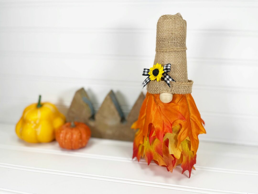 Easy Fall Gnome with Leaf Beard (Dollar Tree DIY) - Single Girl's DIY