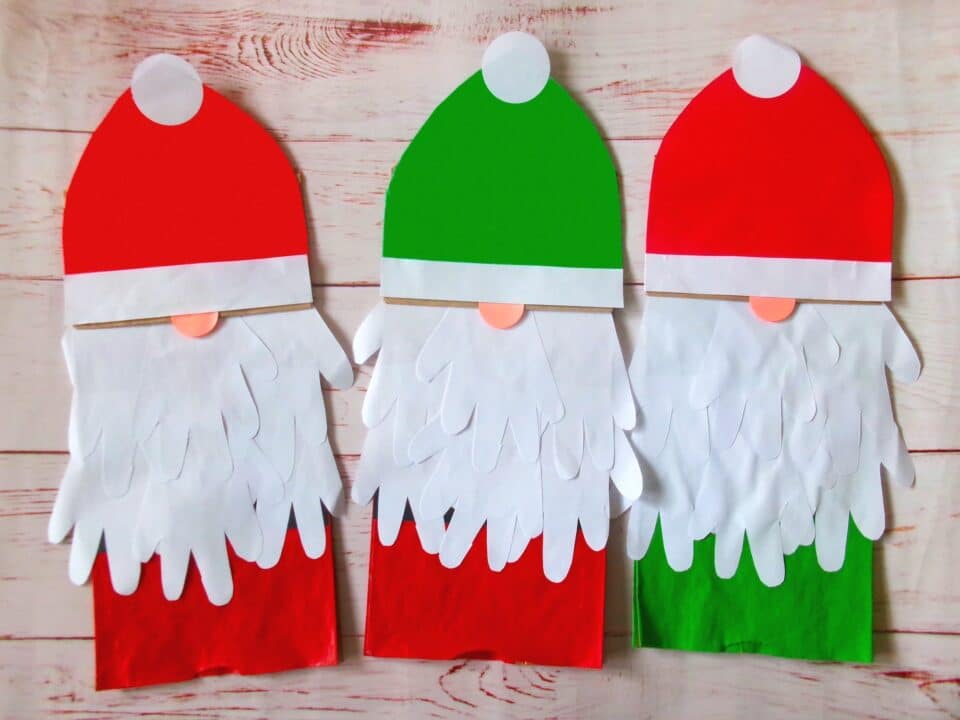 Santa Gnome Handprint Craft - Single Girl's DIY