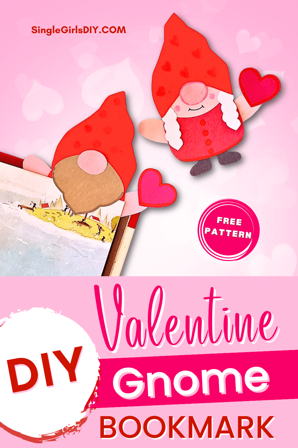 Valentine Gnome Bookmark - Single Girl's DIY