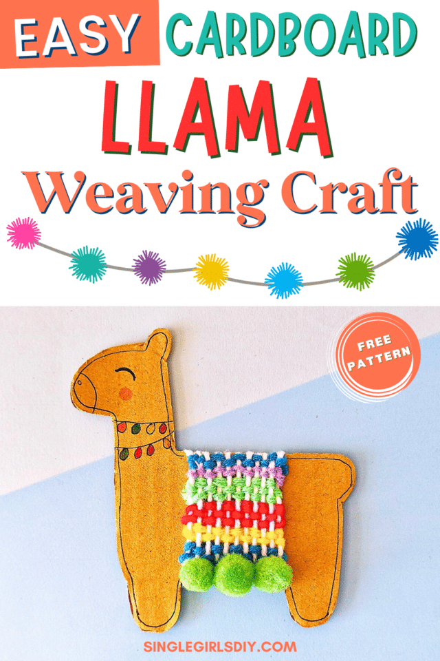Cardboard llama Weaving Craft - Single Girl's DIY