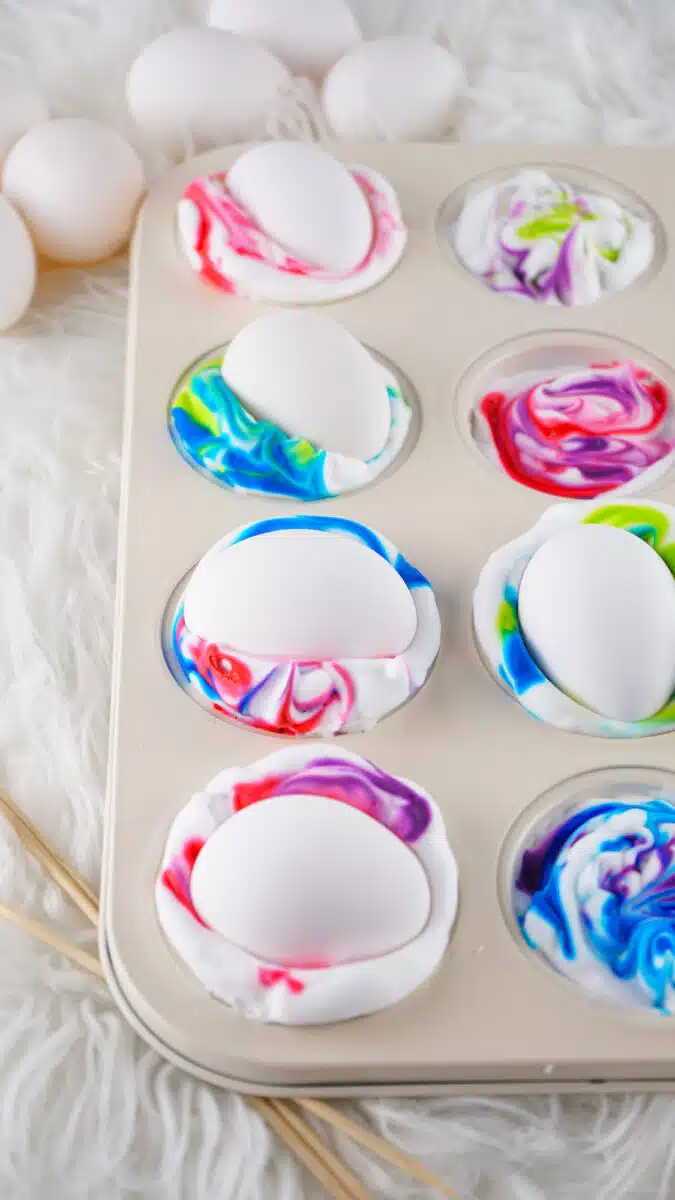 How To Dye Eggs With Shaving Cream And Food Coloring Single Girl s DIY How To Dye Eggs With Shaving Cream And Food Coloring Single Girl s DIY