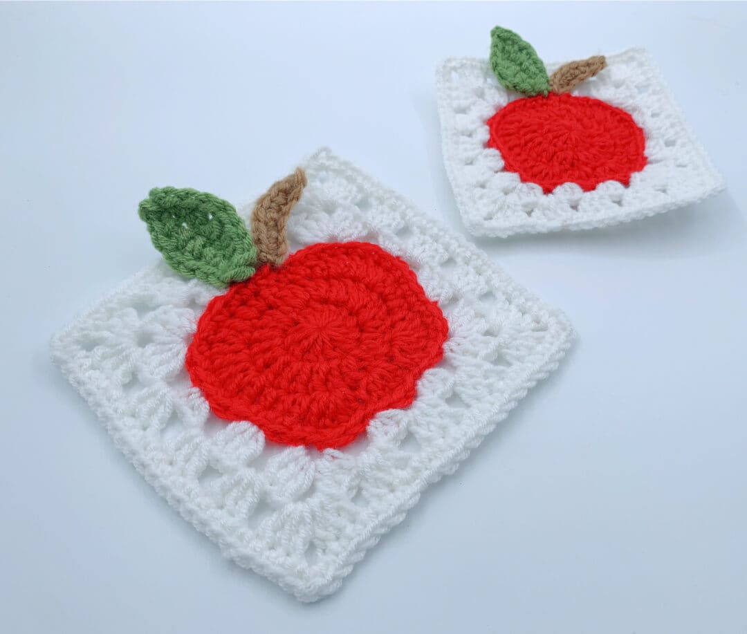 Crochet Apple Granny Square (Step by Step Guide) - Single Girl's DIY